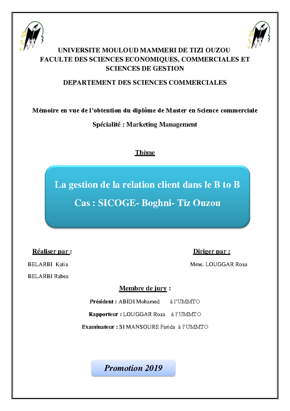 Orientation - UNIVERSITE MOULOUD MAMMERI DE TIZI OUZOU FACULTE DES ...
