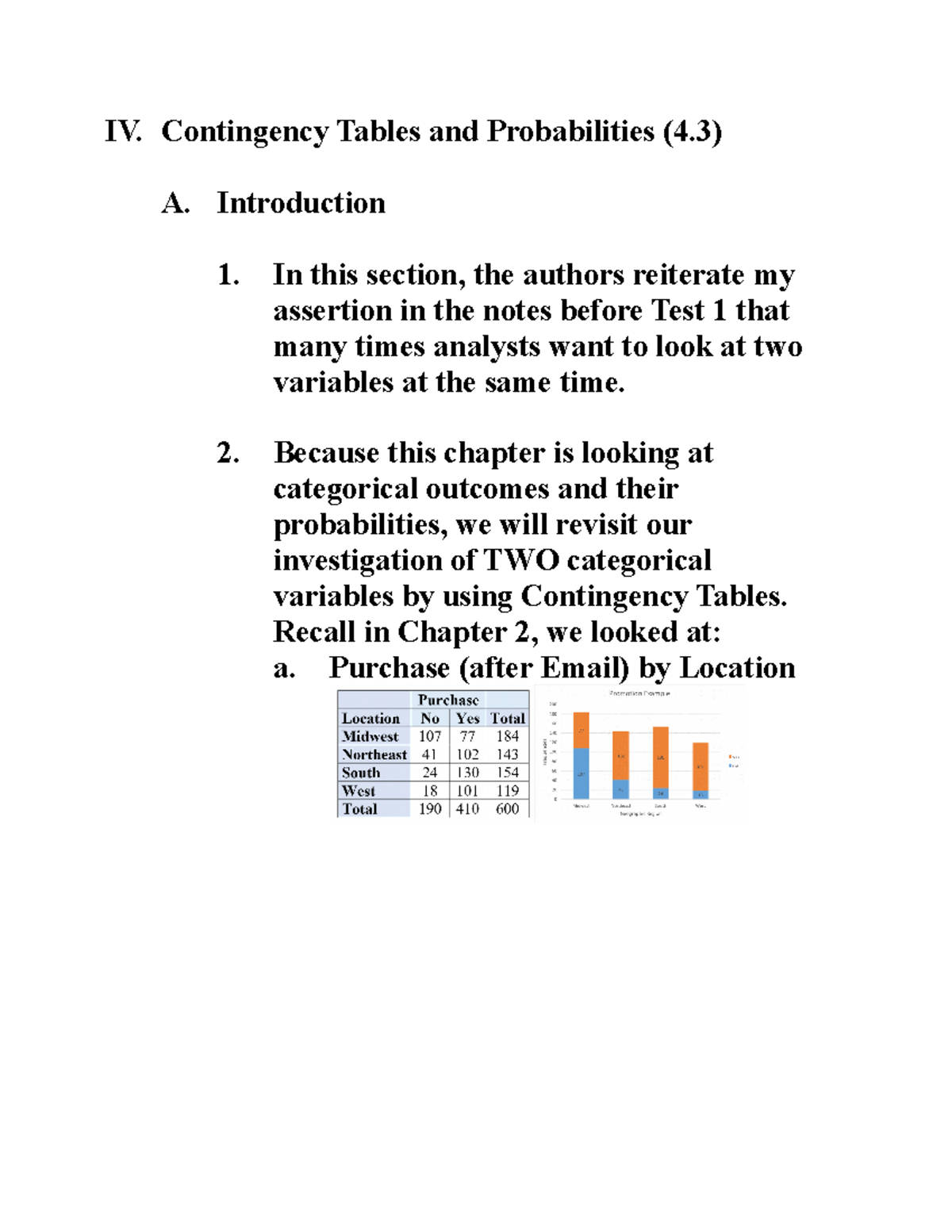 6 - ISDS 2000 - Chapter 4 Outline - Section 3 - IV. Contingency Tables ...