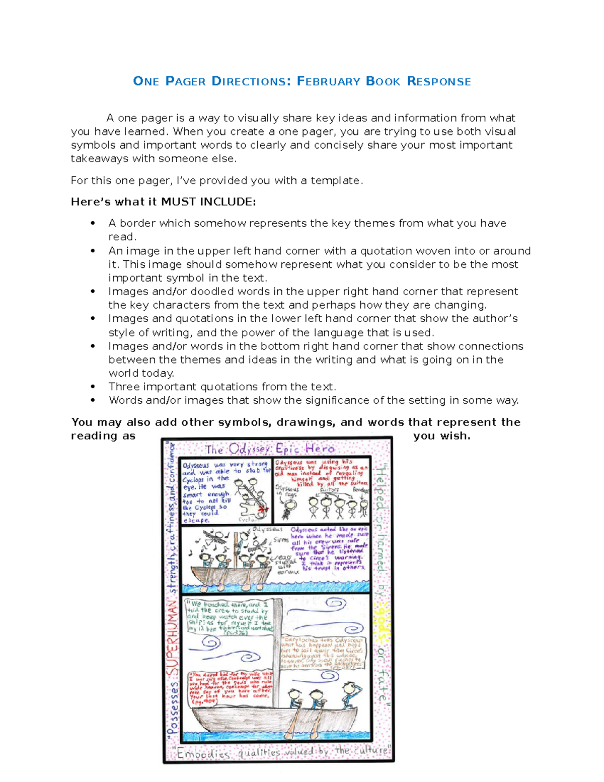 One Pager Directions - its very eay - ONE PAGER DIRECTIONS: FEBRUARY ...