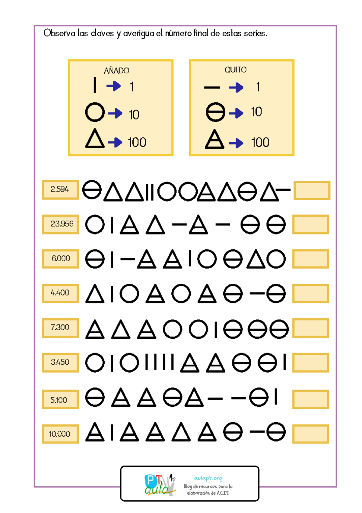 Cálculo-con-símabolos - lenguaje - Observa las claves y averigua el ...