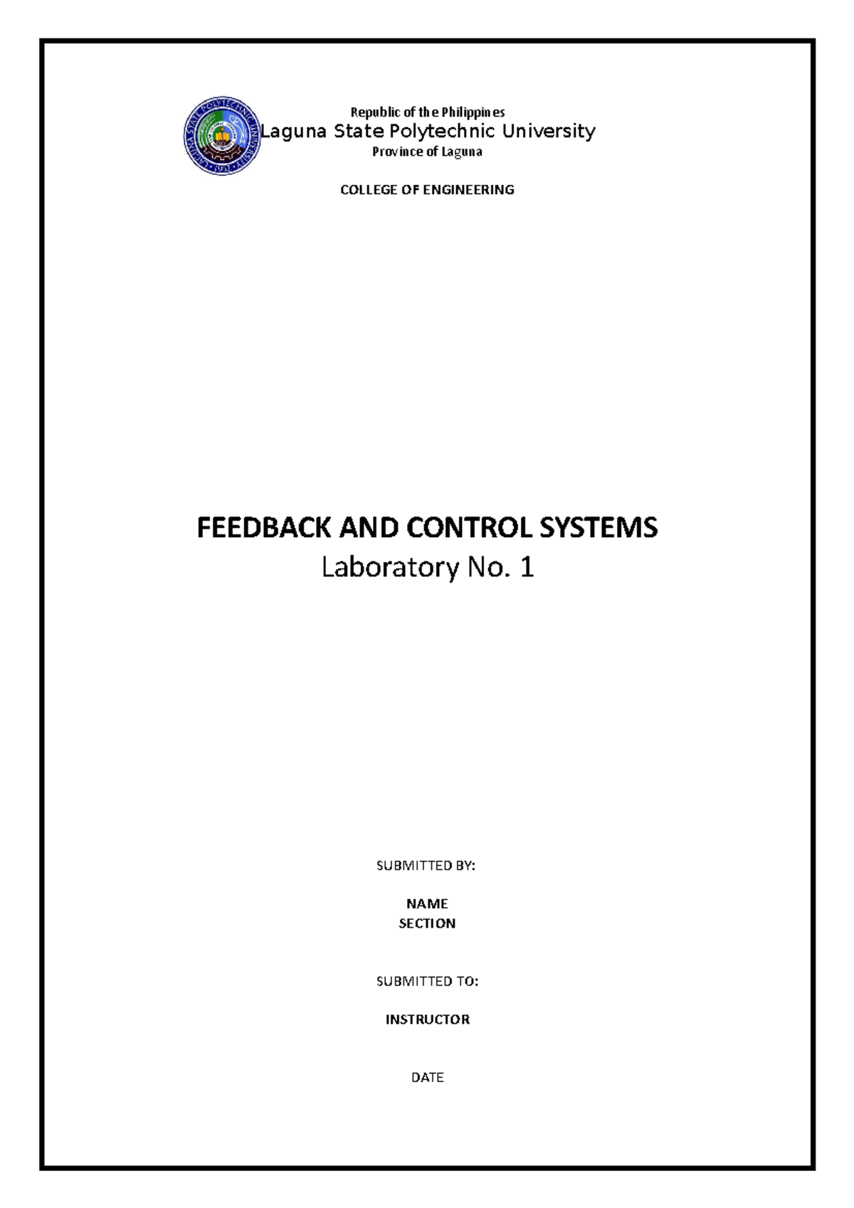 Lab 1 - none - Republic of the Philippines Laguna State Polytechnic ...