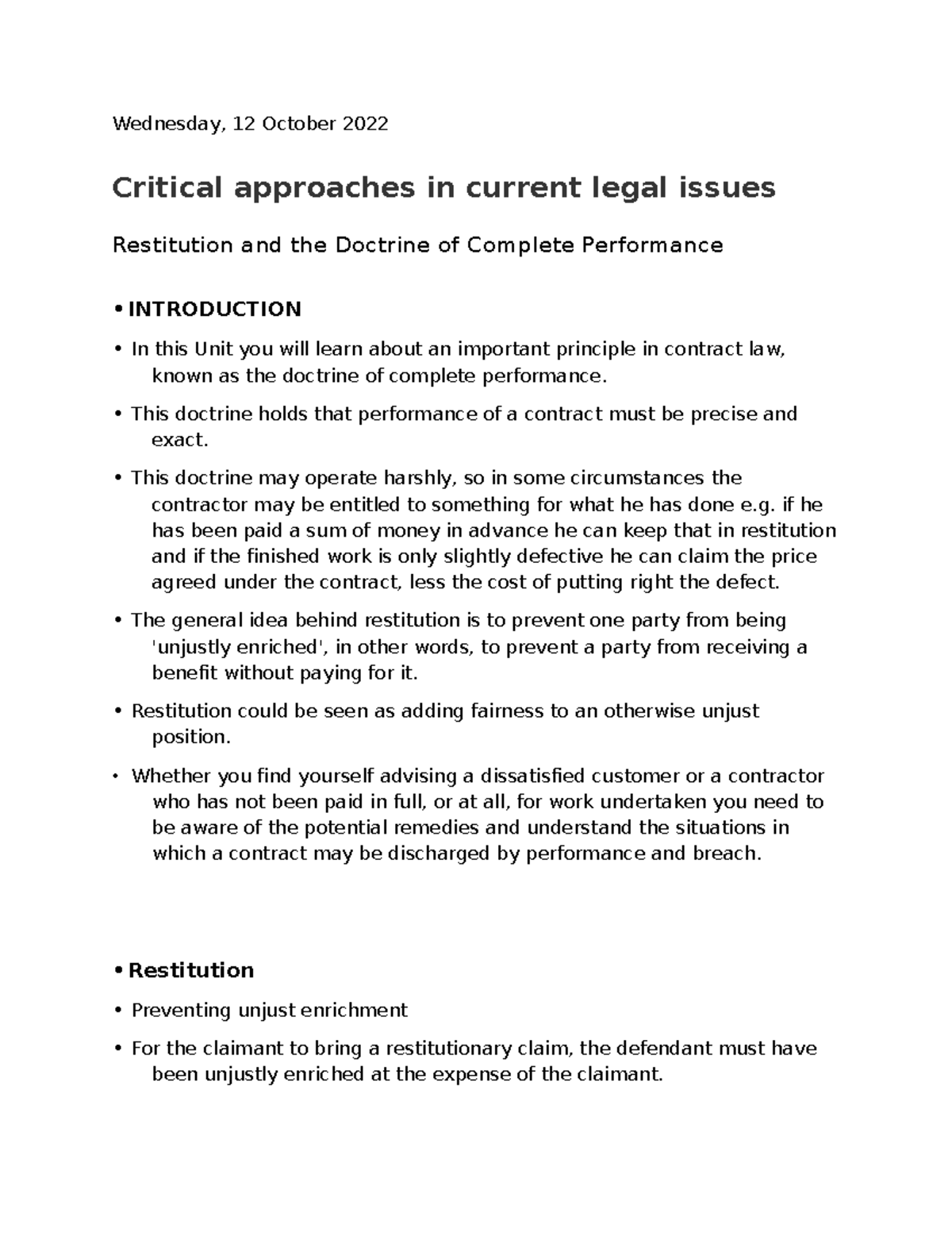 Critical Appraoches - Wednesday, 12 October 2022 Critical approaches in ...