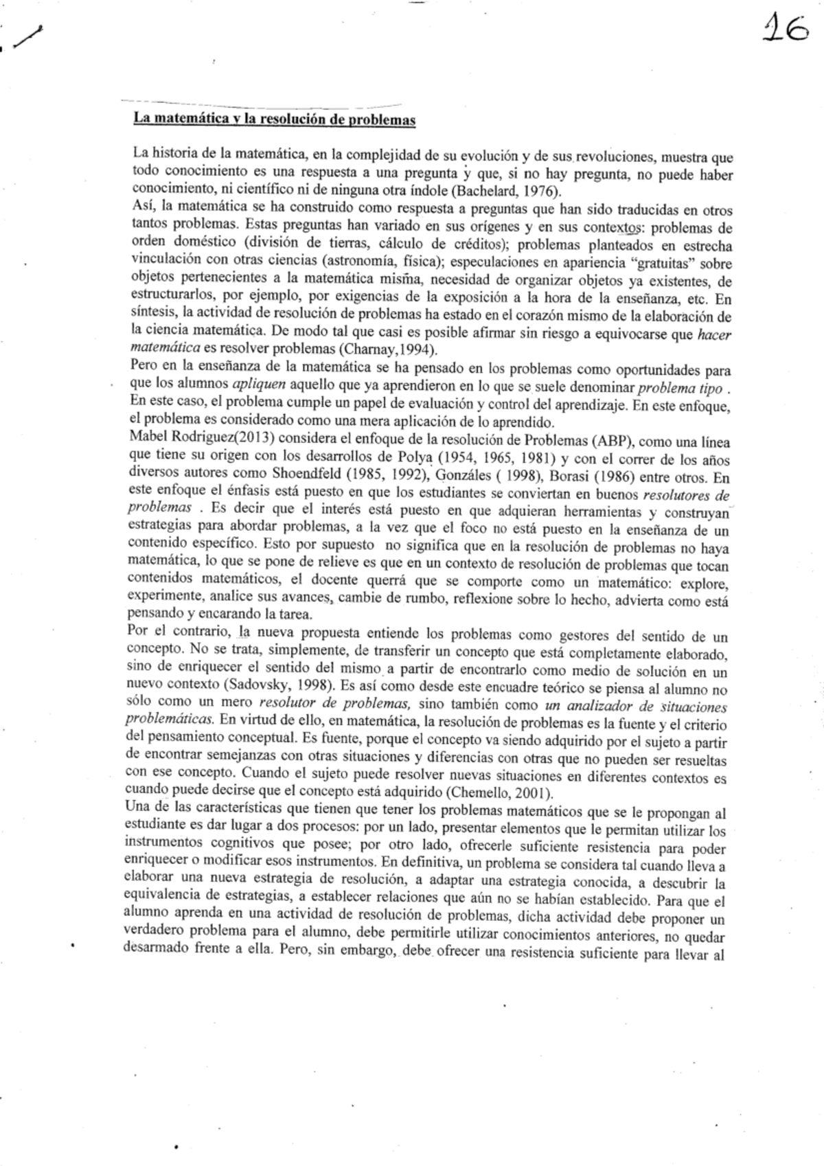 Resoluci-n de Problemas en la clase de Matem-tica - Didactica I - Studocu
