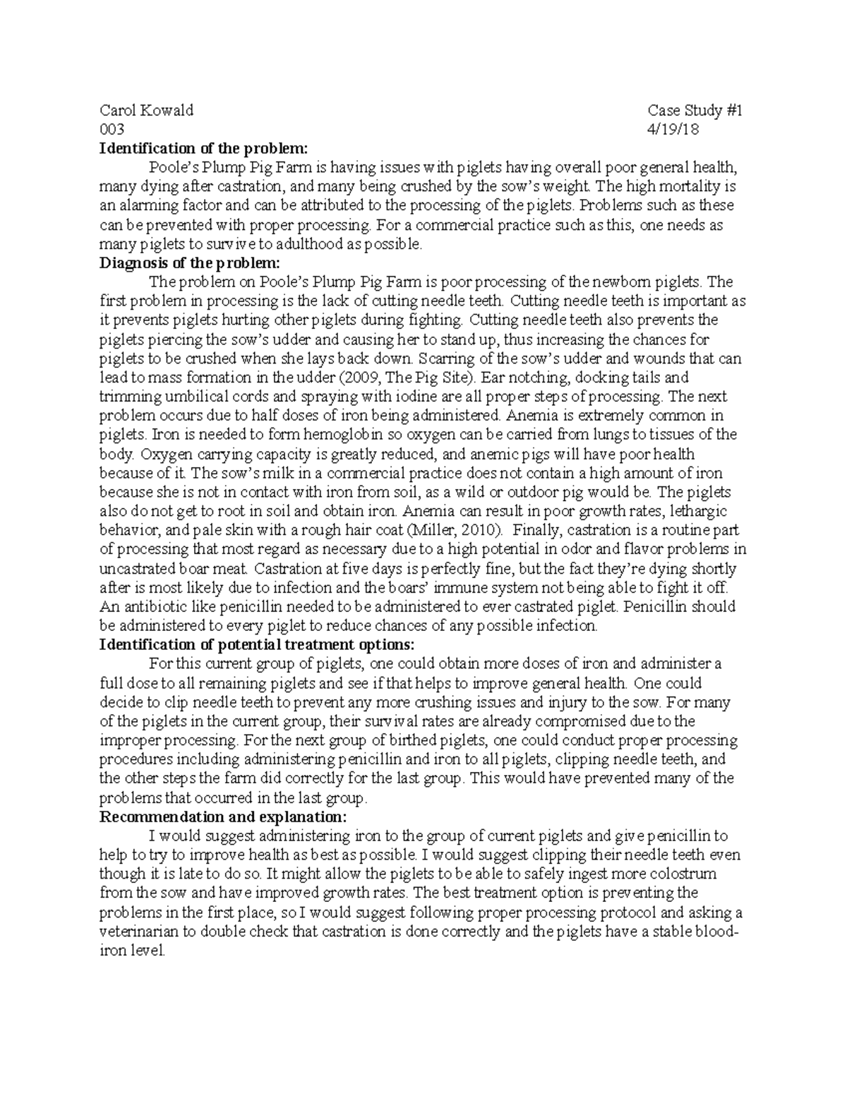 Case Study Set #2 - Homework - Carol Kowald Case Study 003 ...