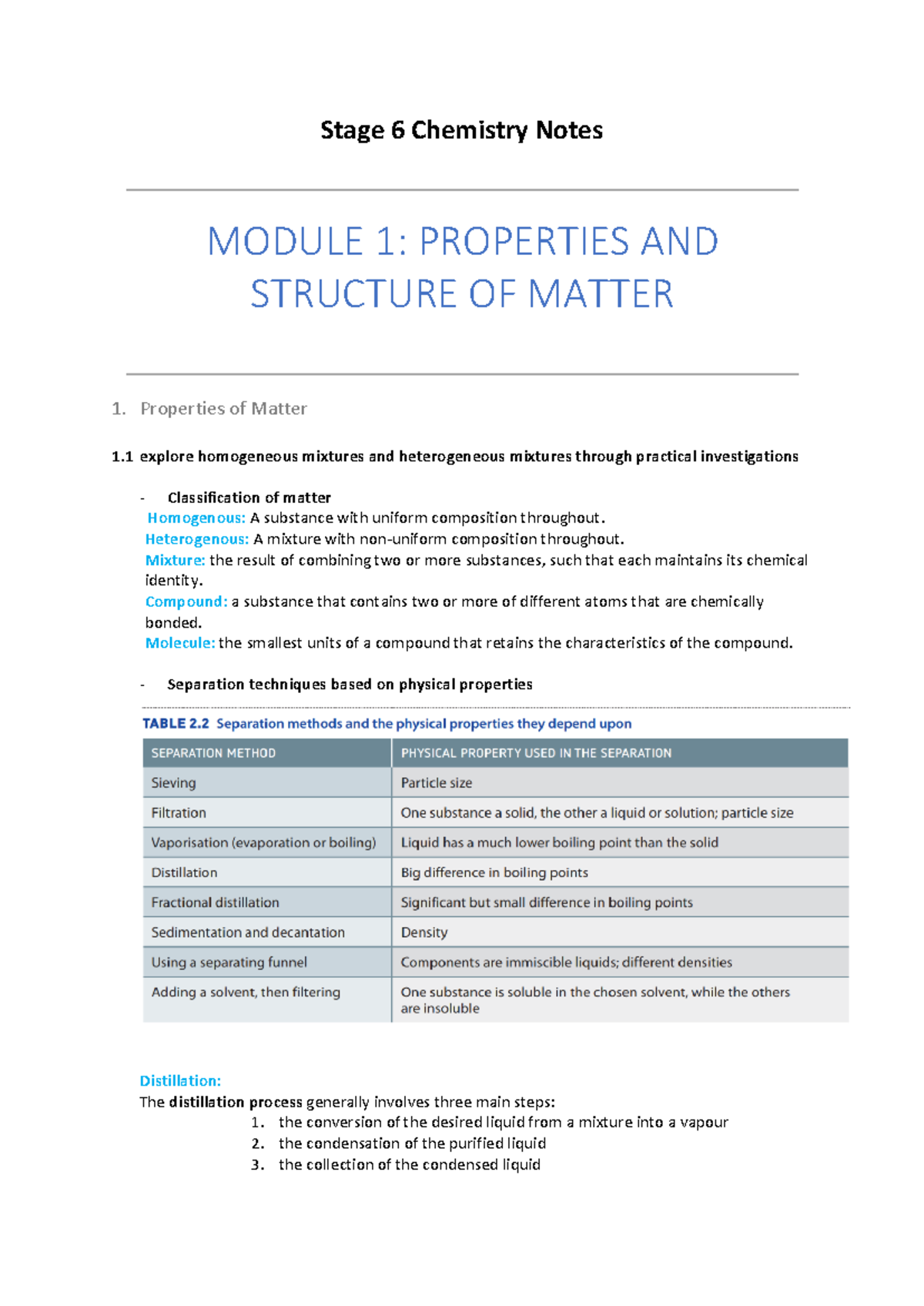 Stage 6 Chemistry Notes - Stage 6 Chemistry Notes 1. Properties of ...