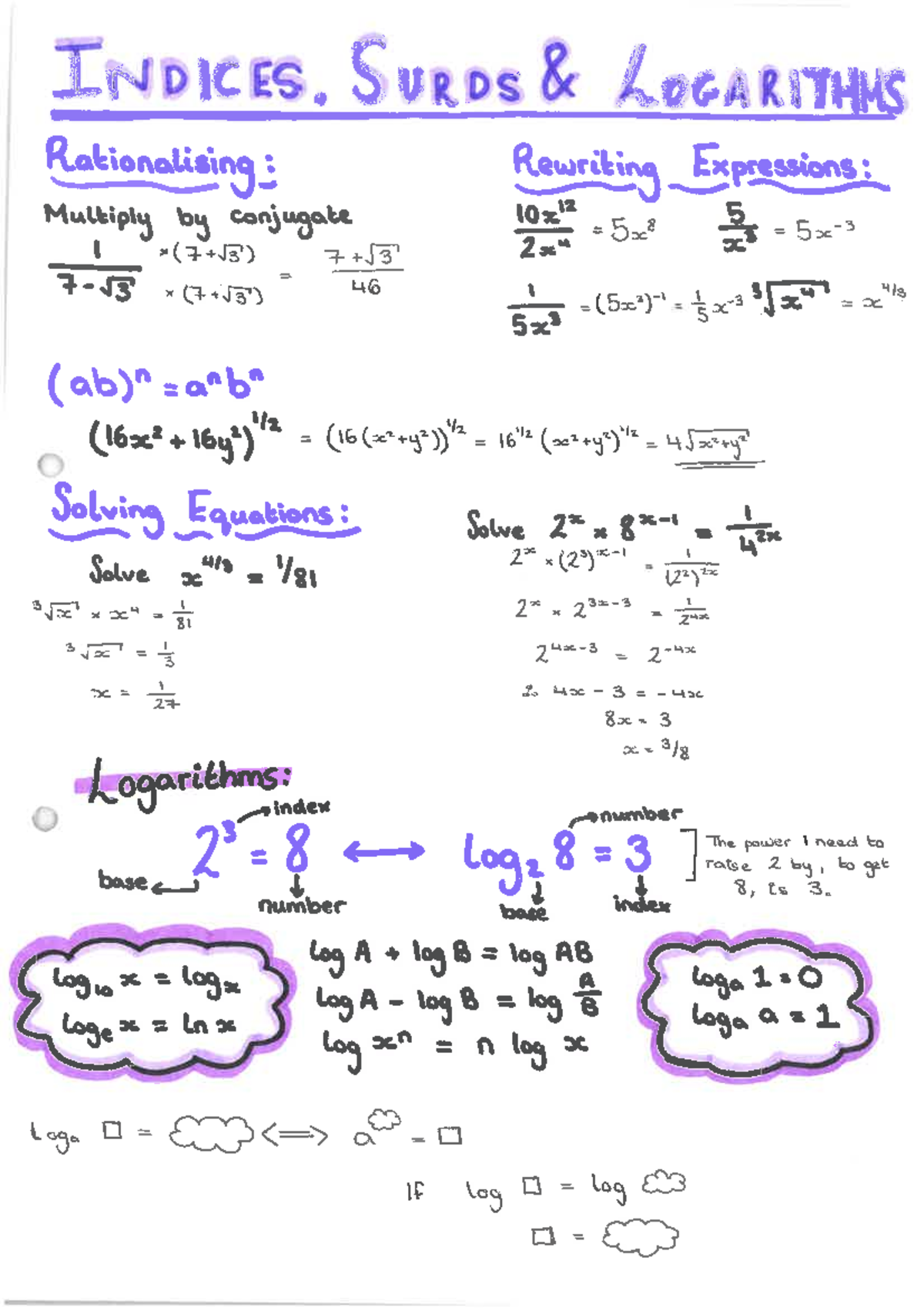 A Level Maths Notes - NIA - HEA00117H - Studocu