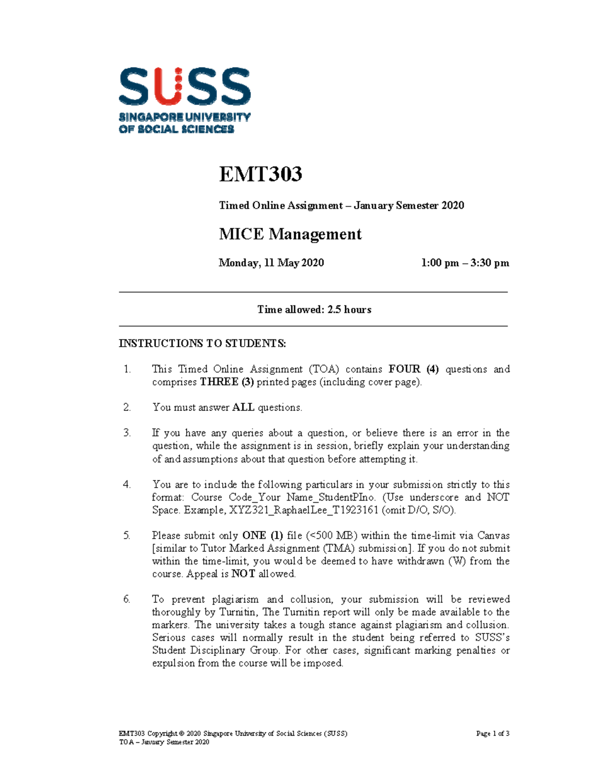 E MT303 JAN 2020 TOA - PAST YEAR PAPERS FOR PRACTICE USE. PLEASE USE AT ...