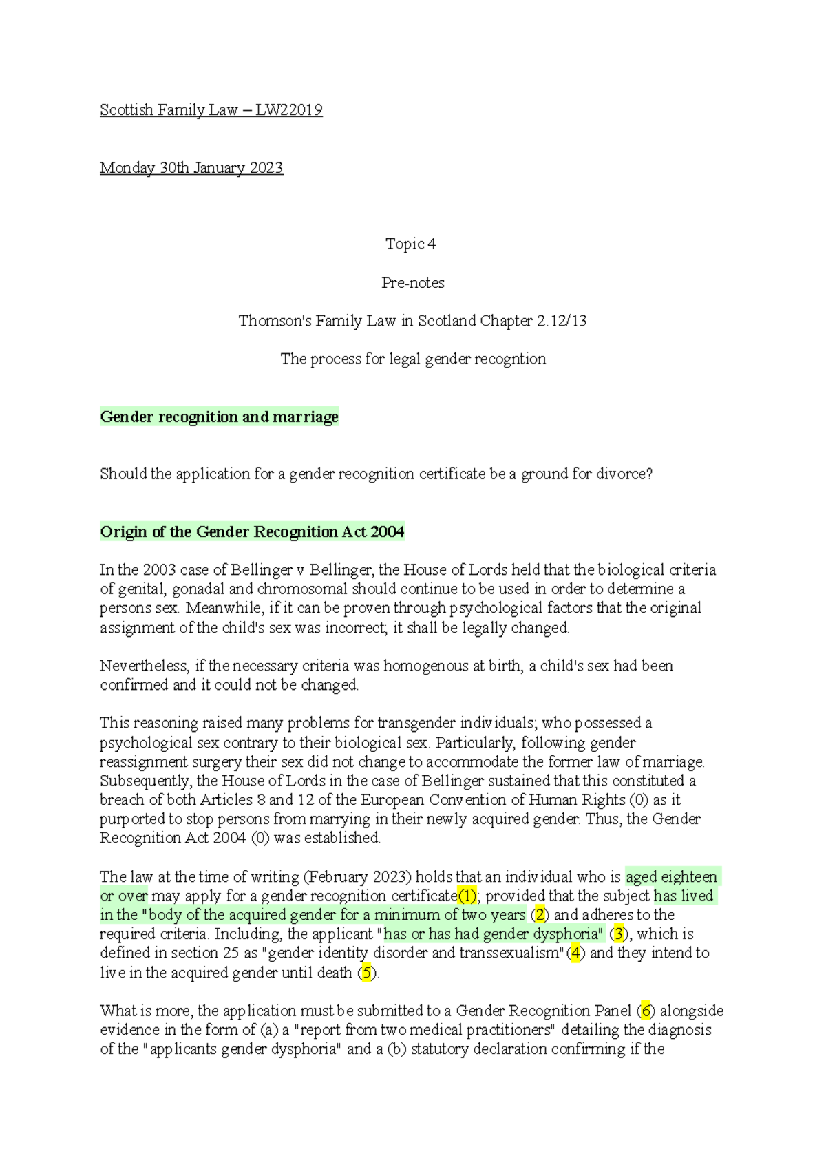 Scottish Family Law - Week 4 - Scottish Family Law – LW Monday 30th ...