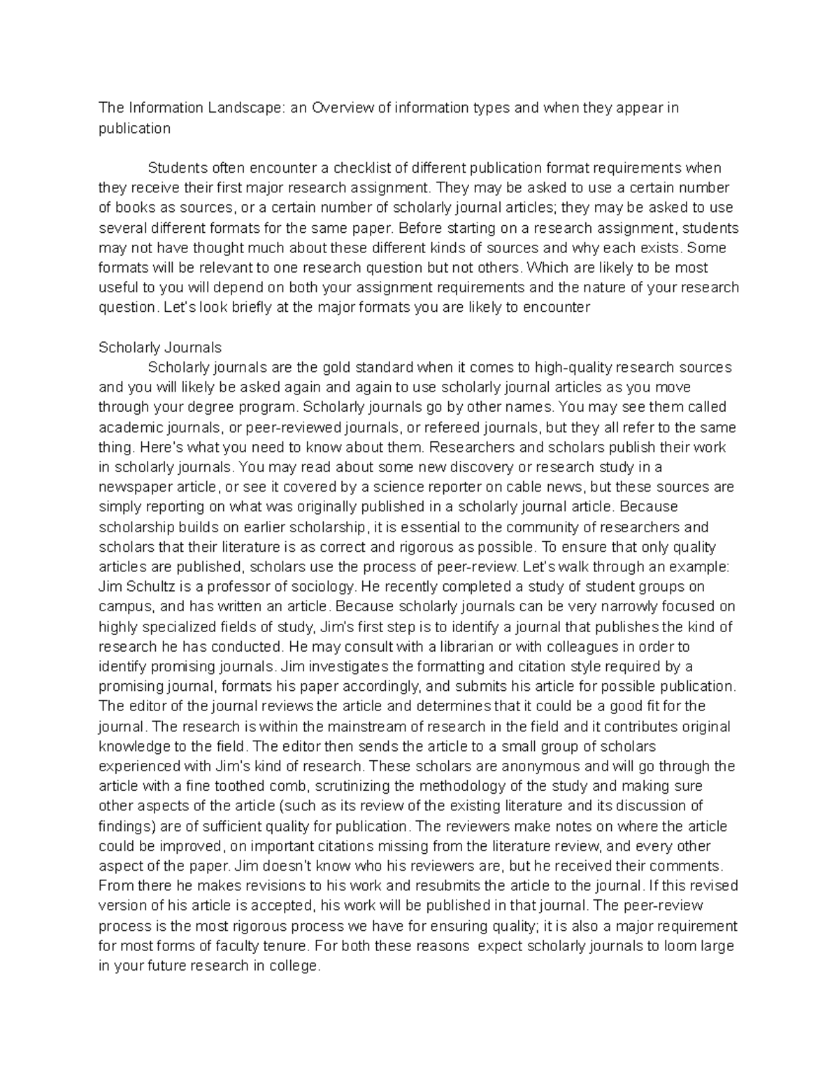 The Information Landscape - They may be asked to use a certain number ...