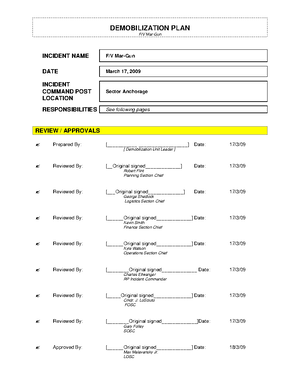 COD711 Demobilization Plan Template - Below is a template which may be ...