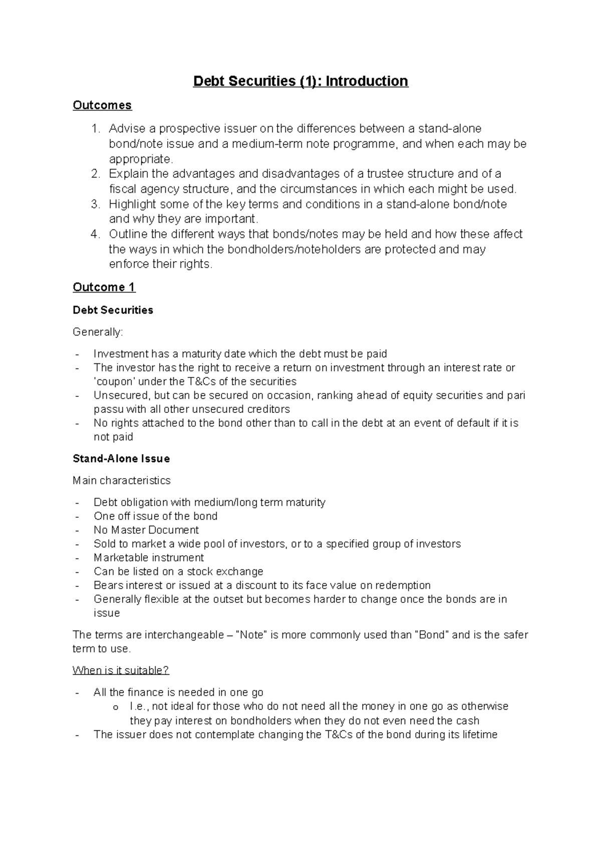 Debt Securities (1) Introduction - Debt Securities (1): Introduction ...