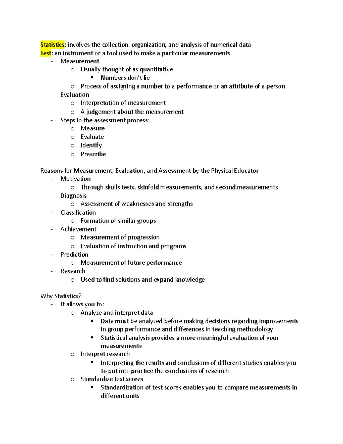 Statistics - Chapter 1 - HEKI 2100 - UNOMAHA - Studocu