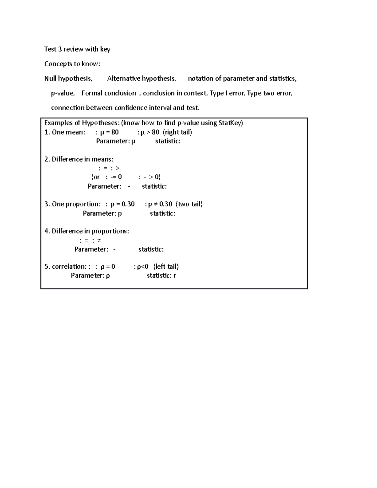 Test 3 reviewspring 2023key - Test 3 review with key Concepts to know ...
