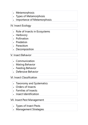 Fundamentals of entomology - Fundamentals of entomology Entomology is ...