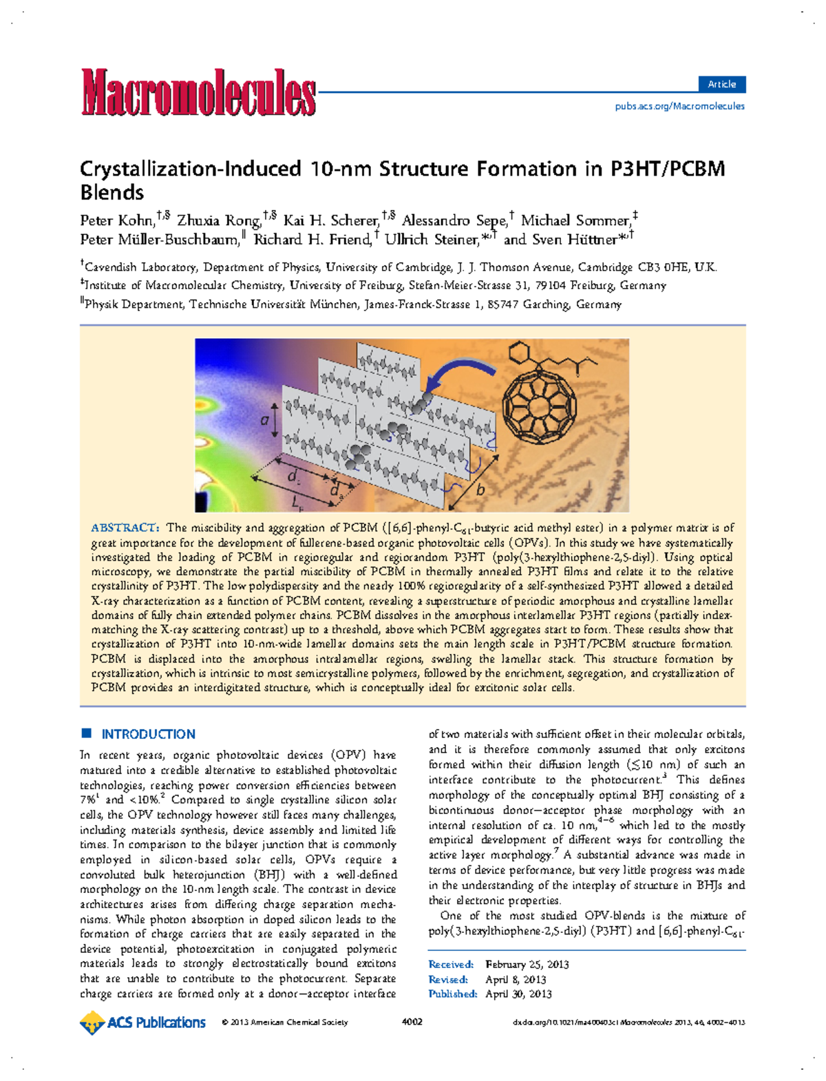 RHF-910 Kohn P3HT PCBM 2013-1 - Crystallization-Induced 10-nm Structure ...
