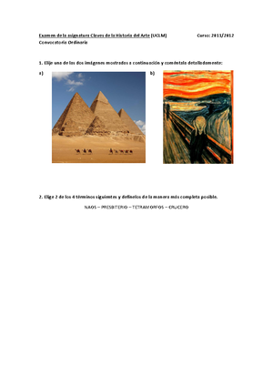 EXAMEN RESUELTO 1 - Claves Historia del Arte - Examen de la asignatura ...
