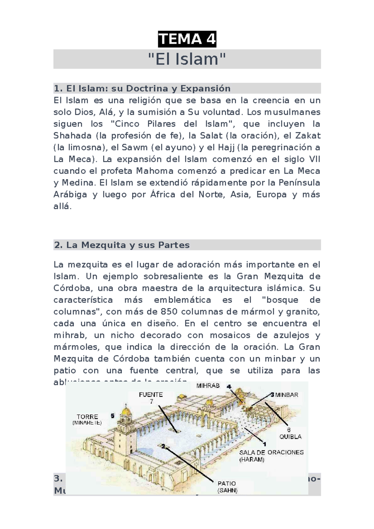 TEMA 4 - Historia general - TEMA 4 "El Islam" El Islam: su Doctrina y ...
