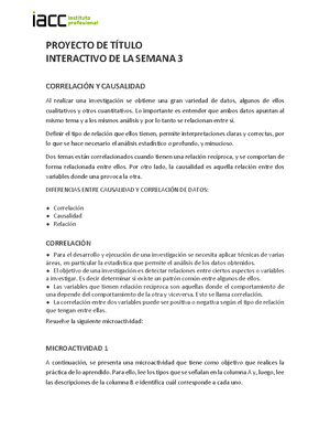 Tarea Semana 1 proyecto de titulo - NOMBRE DE ASIGNATURA: PROYECTO DE ...