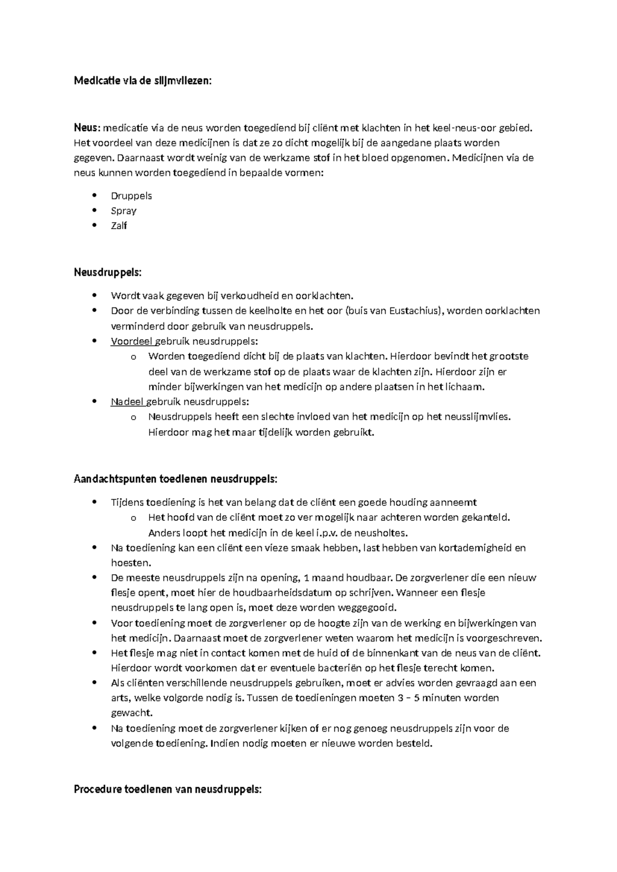 Medicatie via de slijmvliezen - Medicatie via de slijmvliezen: Neus ...