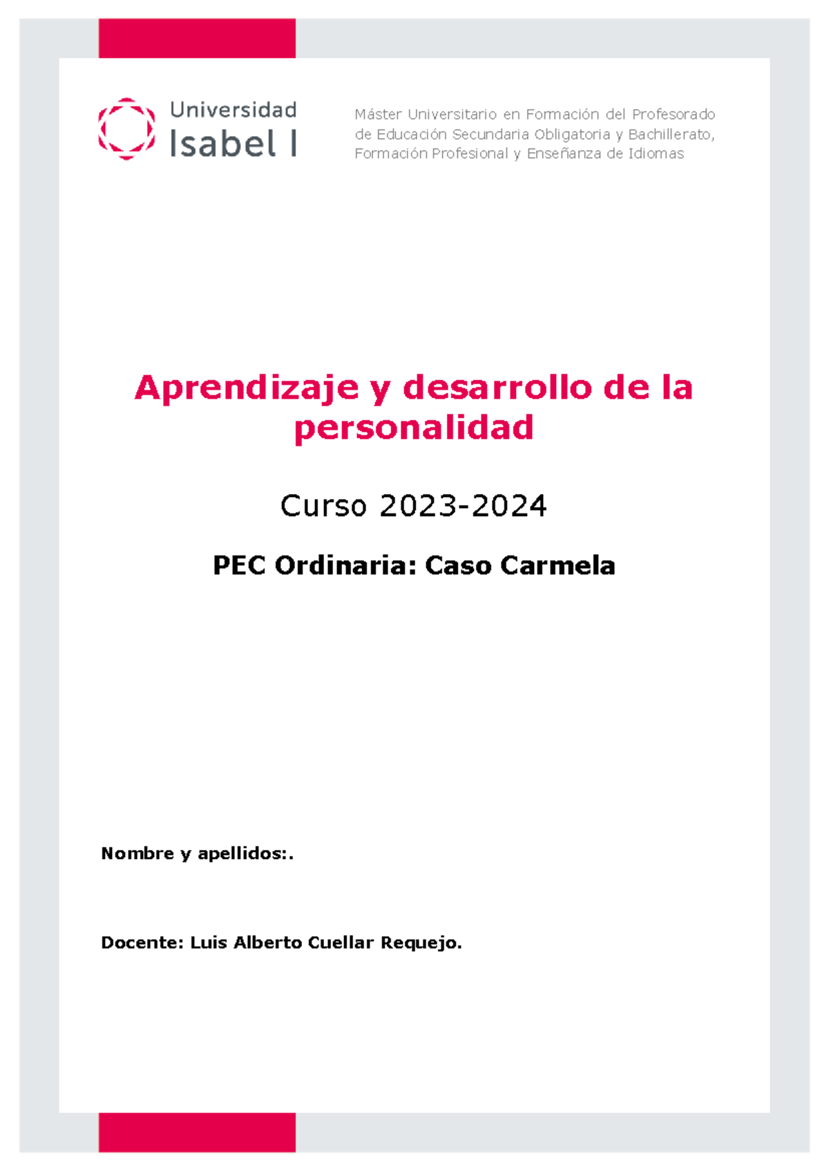 Plantilla PEC Ordinaria Aprendizaje y Desarrollo de la personalidad 23 ...