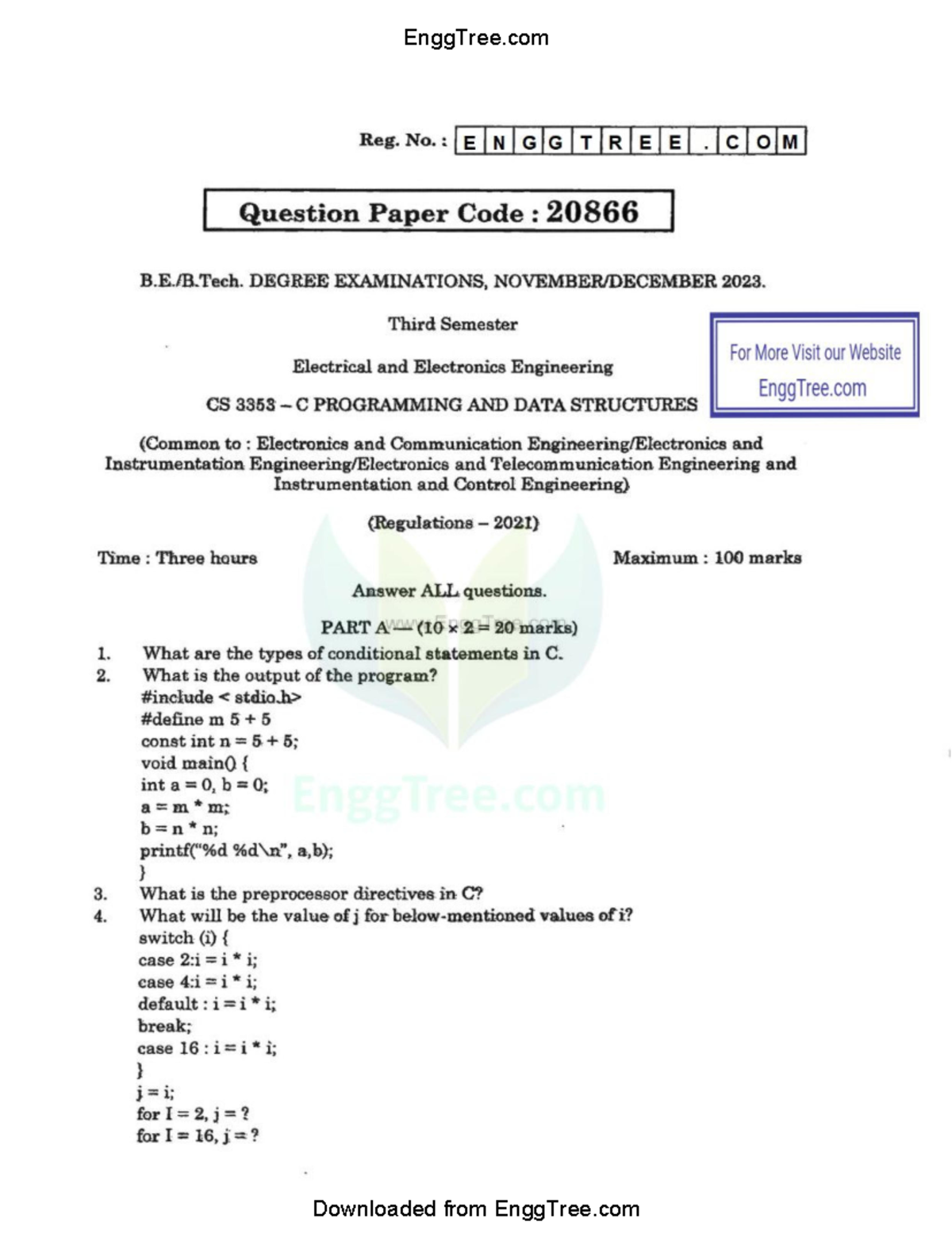 CS3353-C-Programming-and-Data-Structures-Nov-Dec-2023-Question-Paper-Download - Reg. No ...