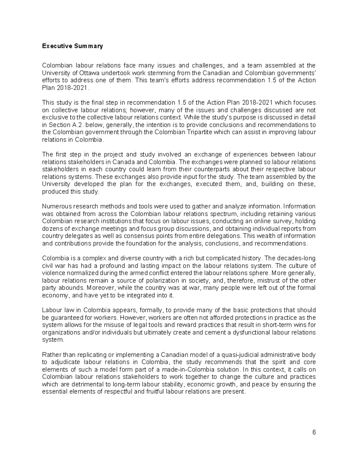 Building Constructive and Sound Labour Relations in Colombia summary ...