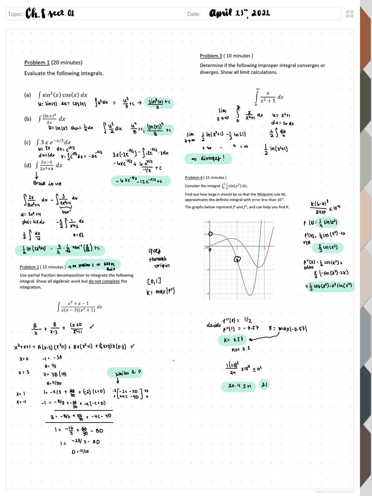 Calculus 2 Notes CH 8 E - Topic:Ch Date: . 8 sect . 01 April 13th ...