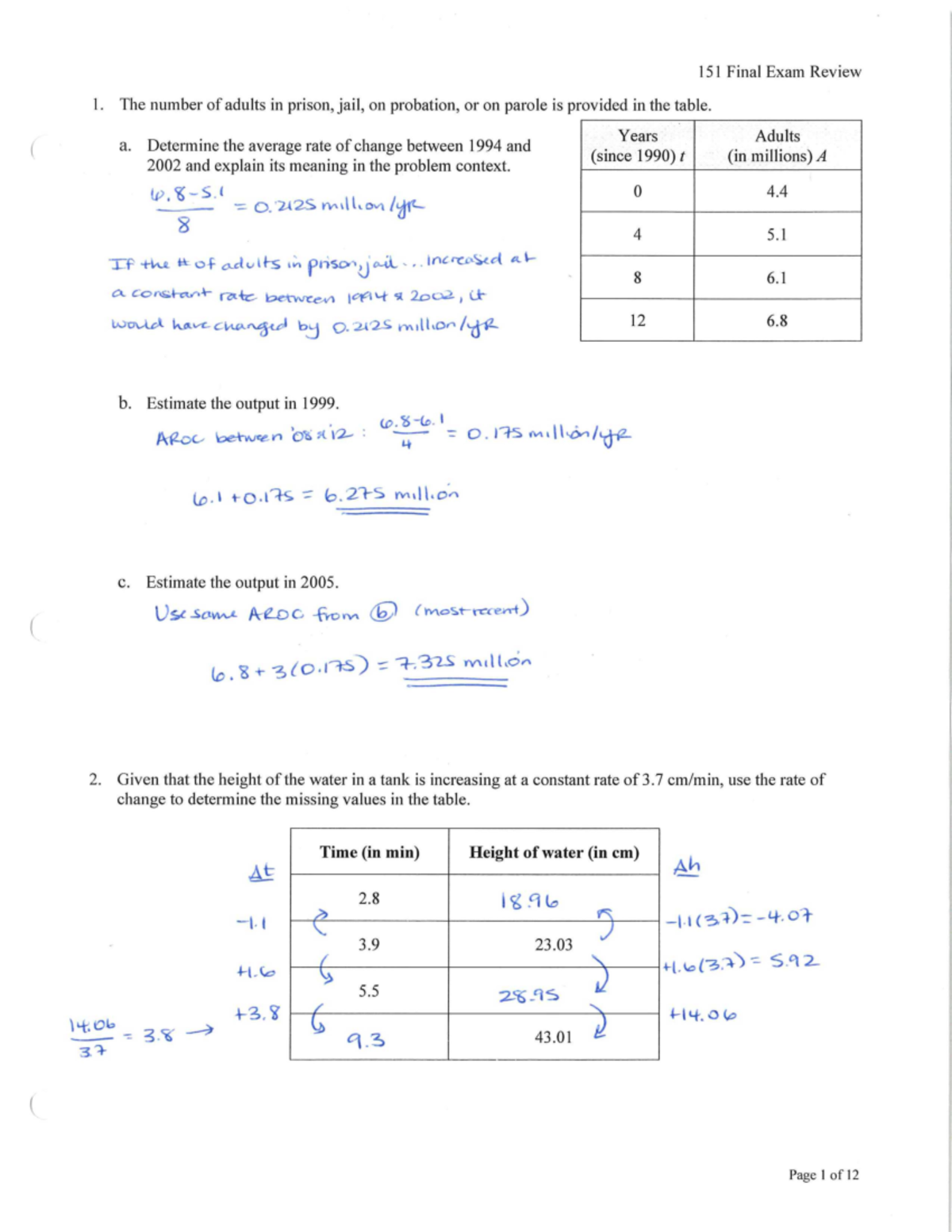 151 Final Exam Review Problems Solutions - MAT151 - Studocu