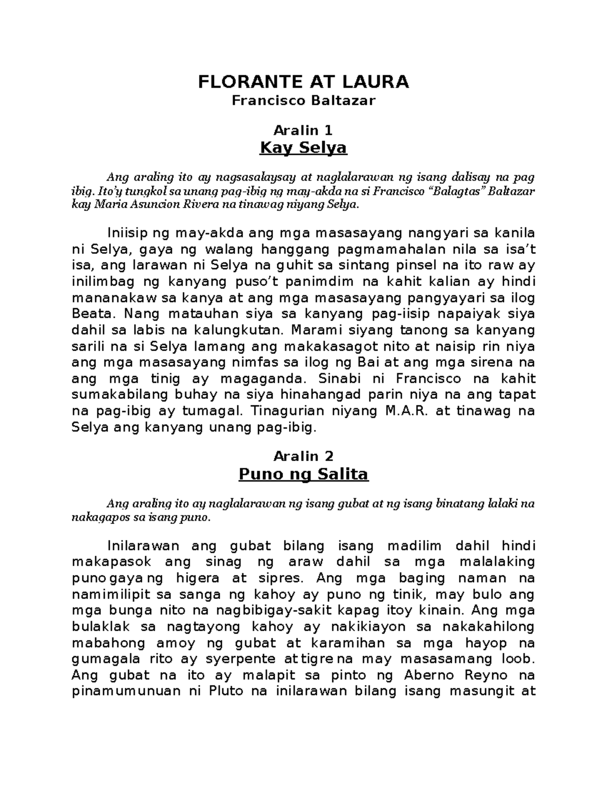 126757147 Florante at Laura - FLORANTE AT LAURA Francisco Baltazar ...