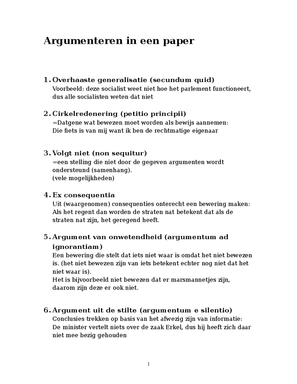 Argumenteren in een paper (kort) - Argumenteren in een paper 1 ...