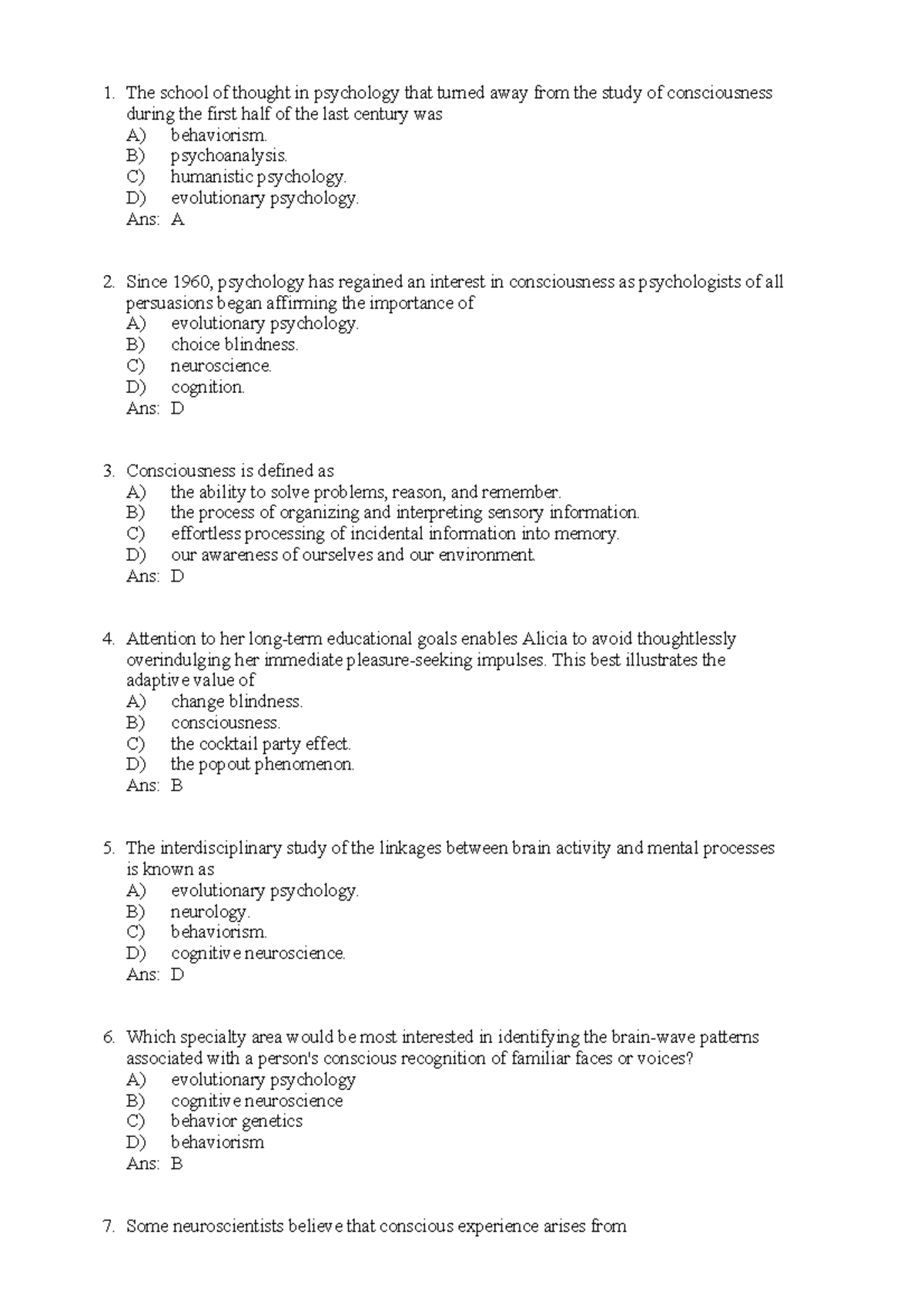 State of consciousness - The school of thought in psychology that ...