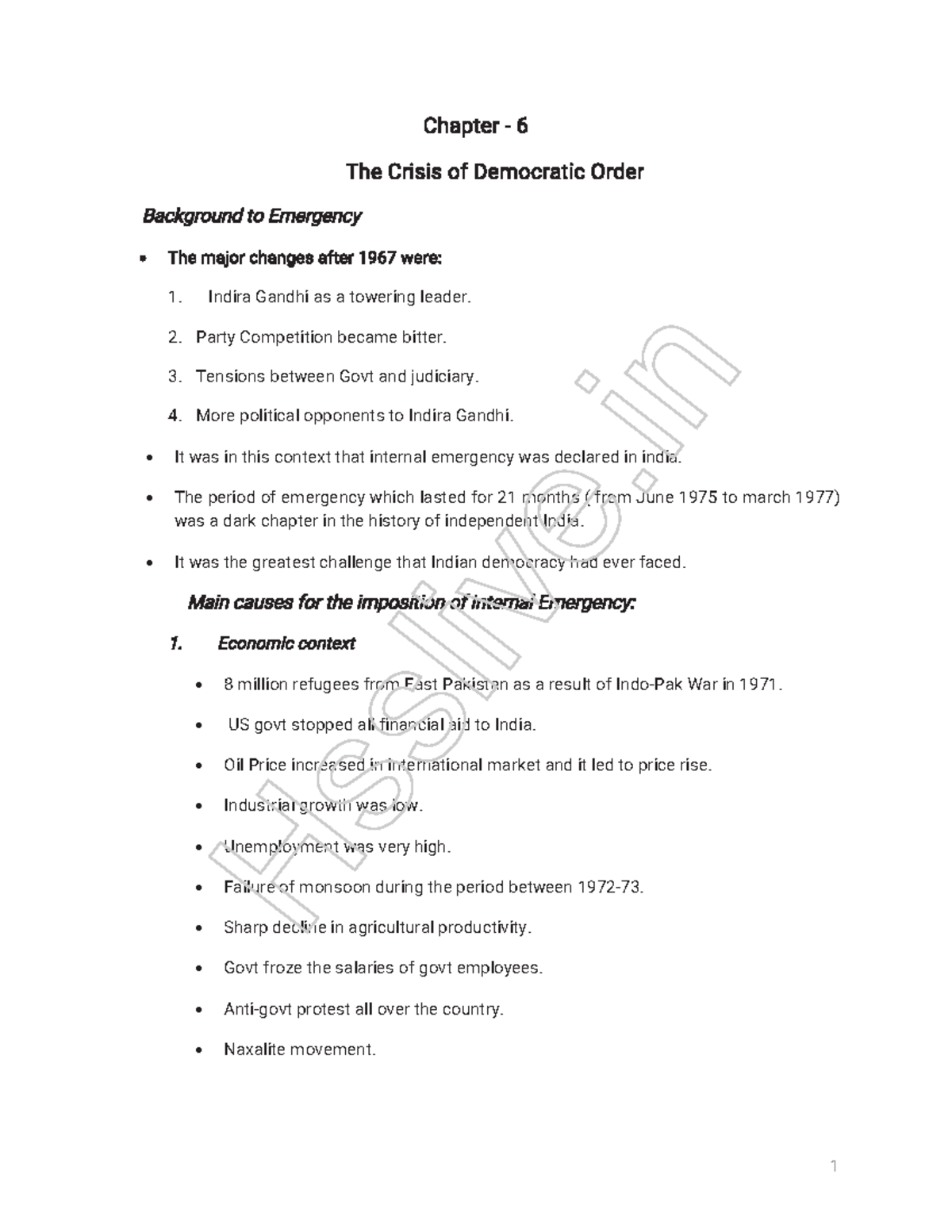 Hsslive xii politics chapter 6 - Chapter - 6 The Crisis of Democratic Order Background to ...