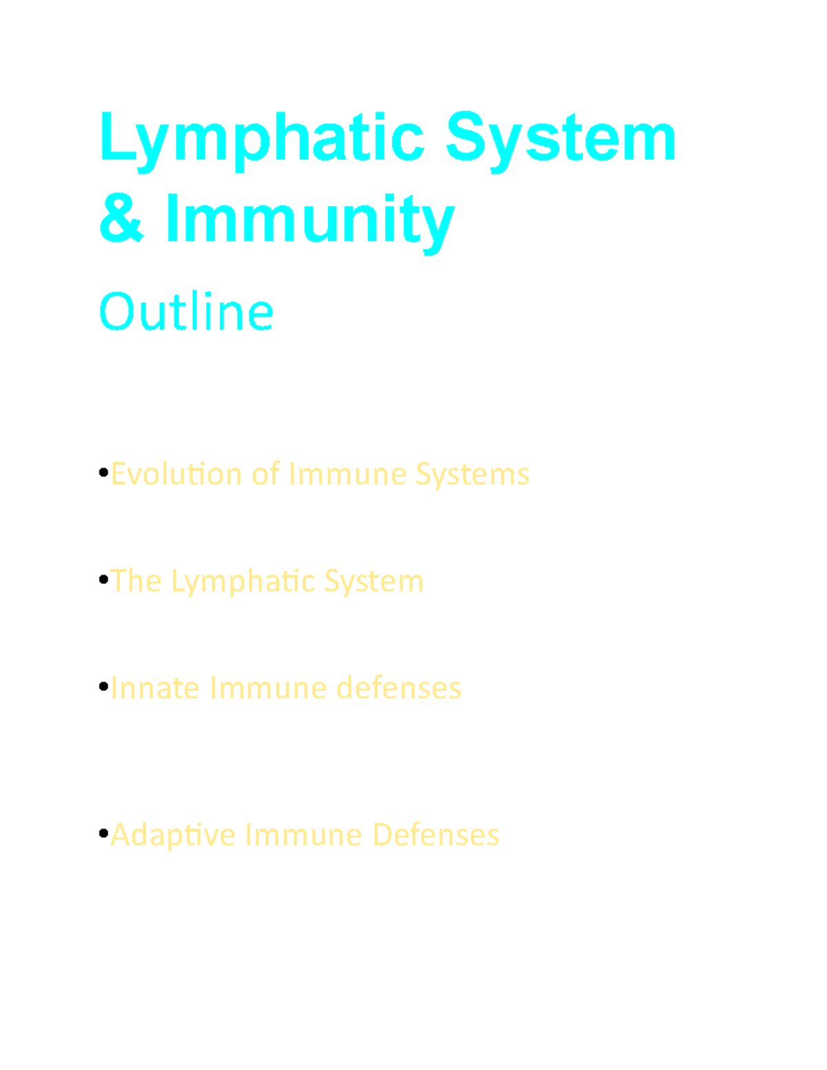 Document 18 - biol lec notes lymph - Lymphatic System & Immunity ...