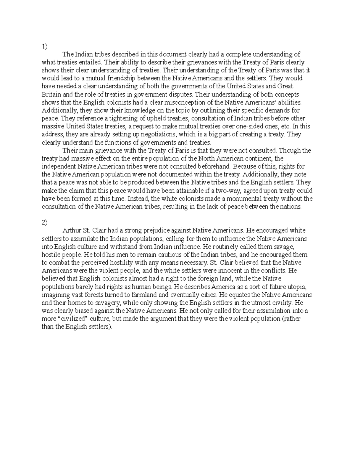 Unit 3 Assignment 4 - Native American Relations - 1) The Indian tribes ...