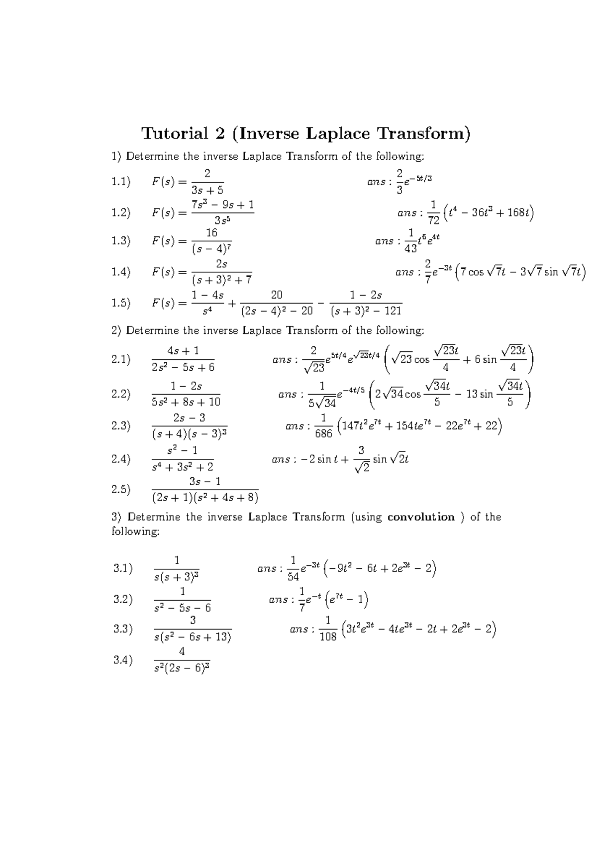 Inverse Laplace 6fd8837eed2de5ad8d7e353a09e5375b - Tutorial 2 (Inverse ...