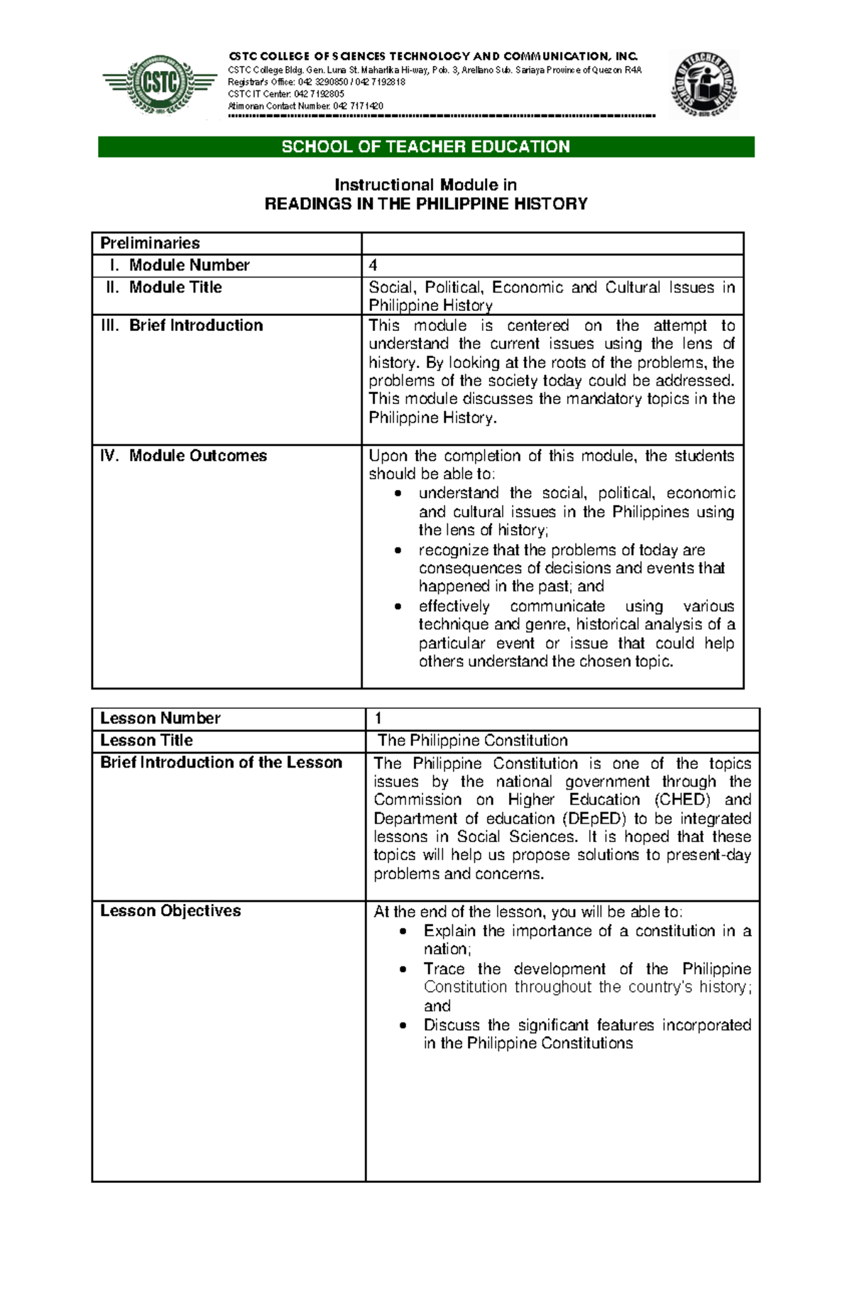 Pre-Final Lesson 1 - GEC RPH 102(17) - CSTC College Bldg. Gen. Luna St ...