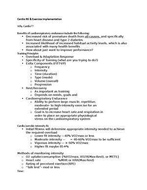 Resistance Training Notes - Resistance Training, RX and EX ...