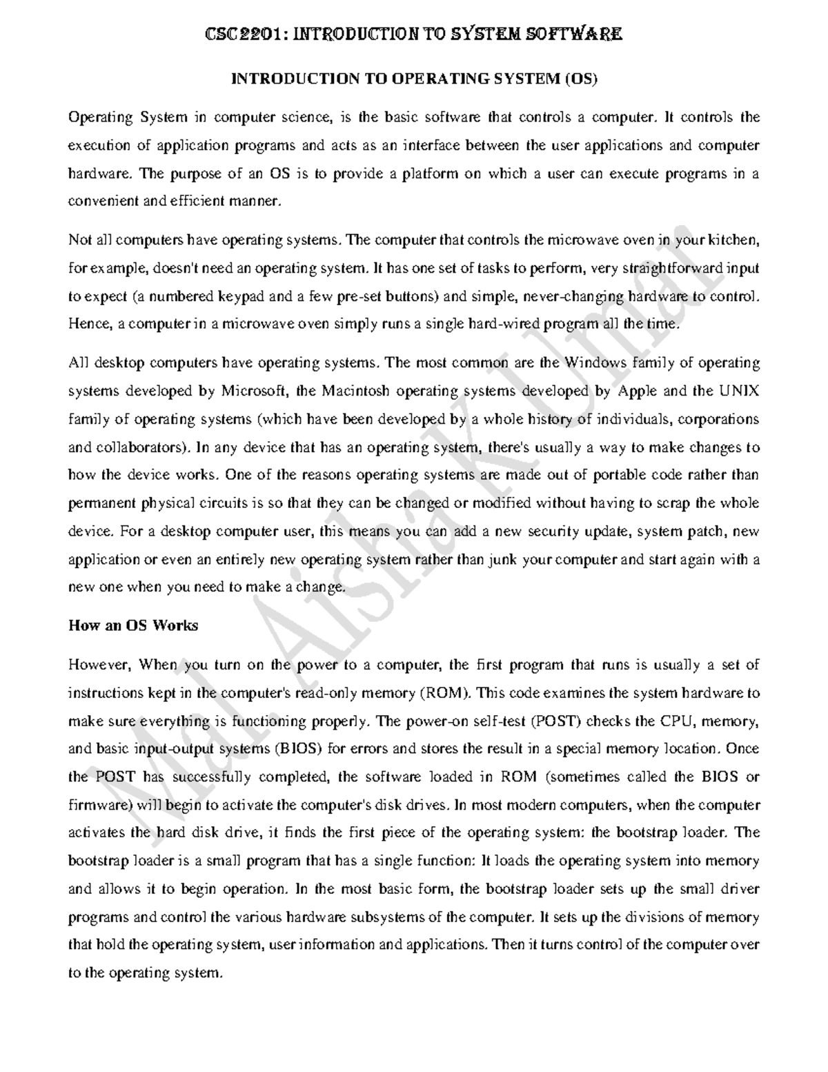 CSC2201 Part 3 111701 - Introduction to System Software part 3 ...