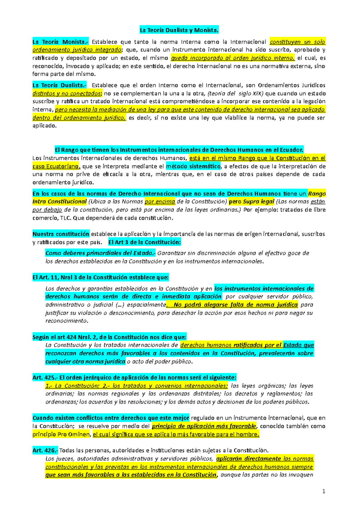Materia La Teoría Dualista y Monista - La Teoría Dualista y Monista. La ...