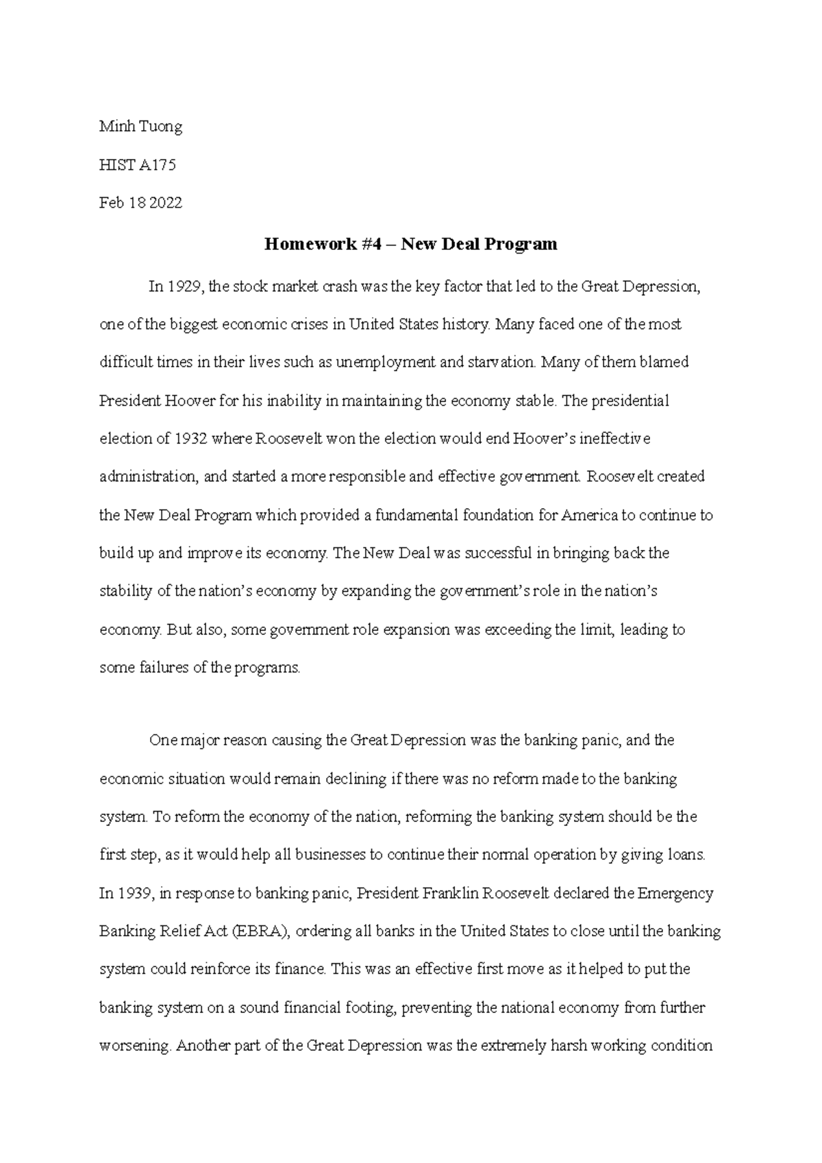 Apush Unit activity 4 - Essay 4 for US HIST to 1876 - Minh Tuong HIST A ...