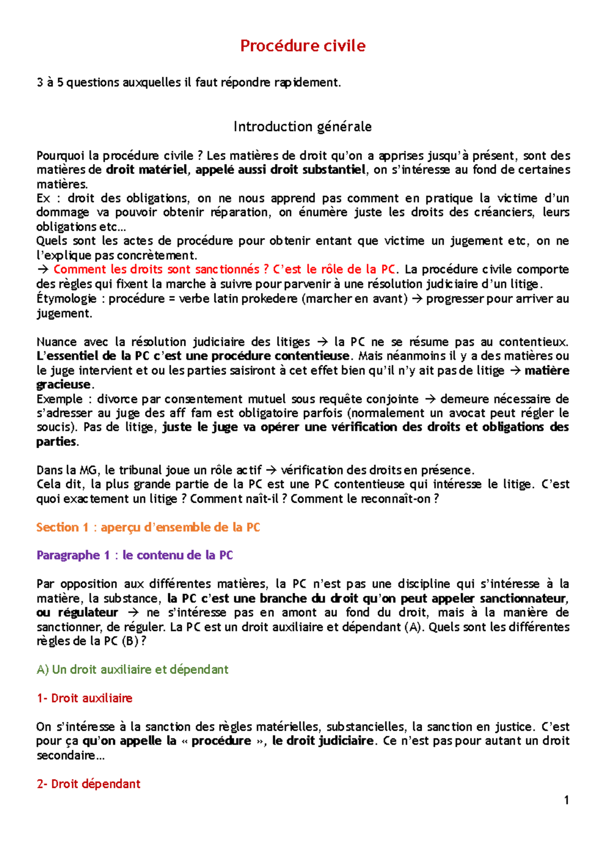 Proc dure Civile Copie Proc dure Civile 3 5 Questions Auxquelles Il