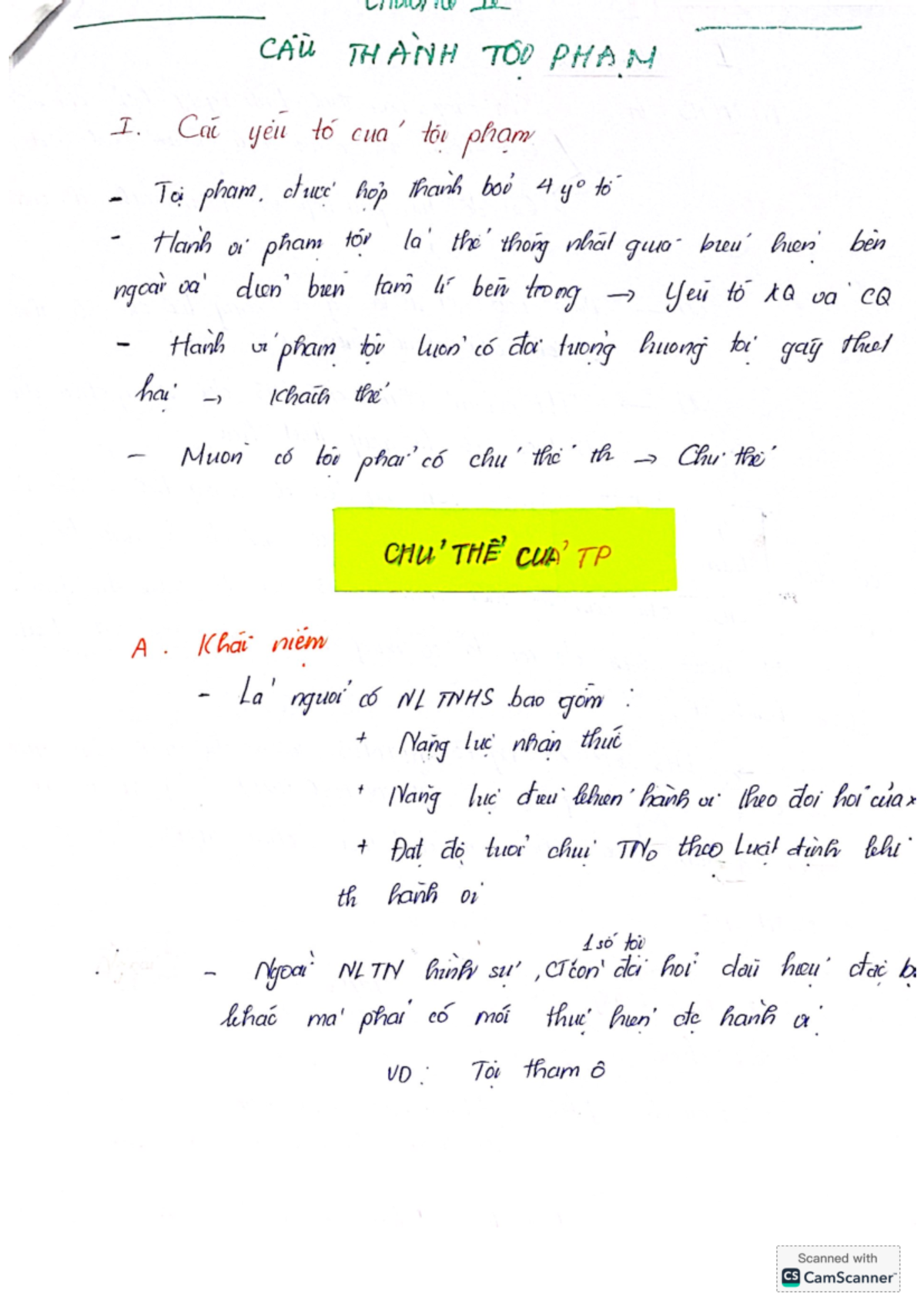 Cấu thành tội phạm - CALL THANH TOO PHAN I. Cai yell to cua' too pham ...