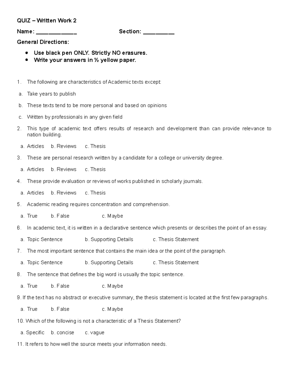 ENGS04G QUIZ WW2 - Quiz - QUIZ – Written Work 2 Name ...