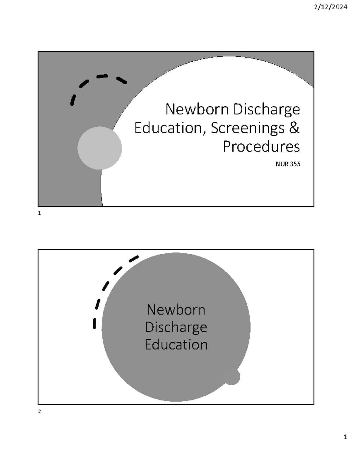 NB DC Teaching PRintout - Newborn Discharge Education, Screenings ...