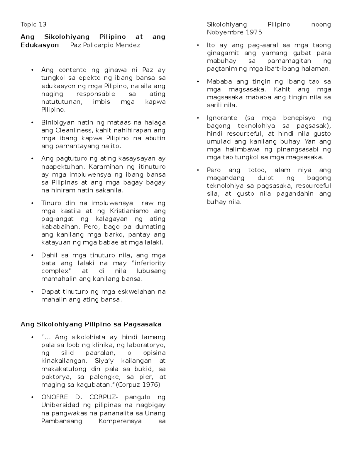 Filipino psychology - Topic 13 Ang Sikolohiyang Pilipino at ang ...