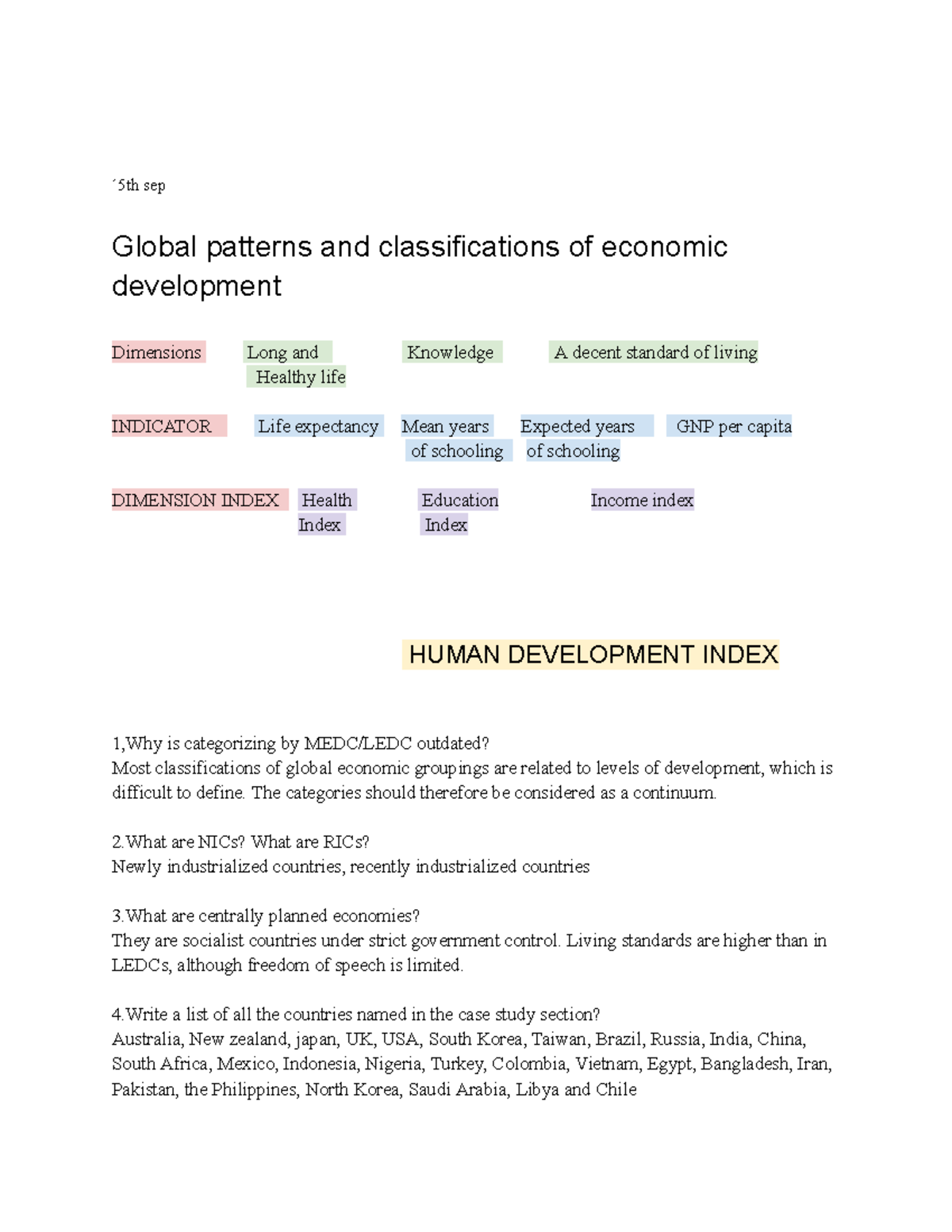 Geo lessons - a lot of notes about geography - ́5th sep Global patterns ...