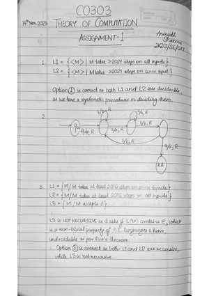 TOC assignment 1 - Assignment 1 Explain the minimization algorithm in ...