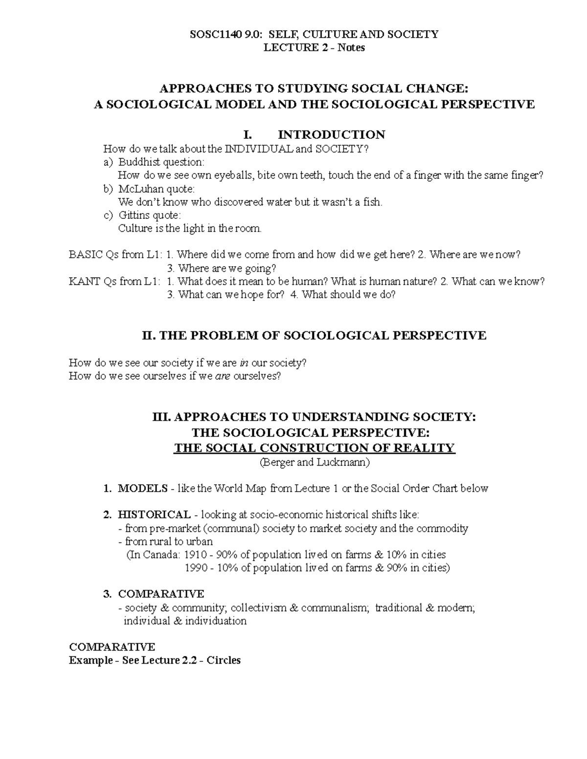 Lecture 2.n - Text - SOSC1140 9: SELF, CULTURE AND SOCIETY LECTURE 2 ...
