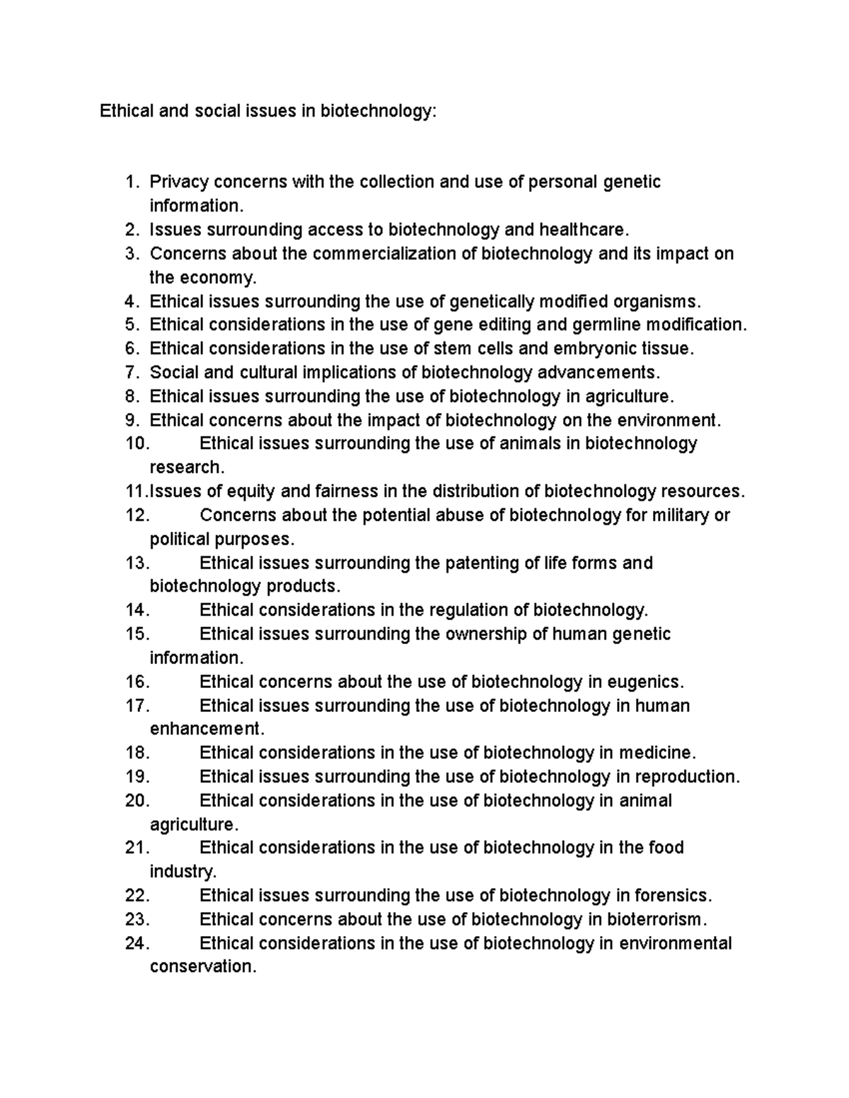 Ethical and social issues in biotechnology - Ethical and social issues ...