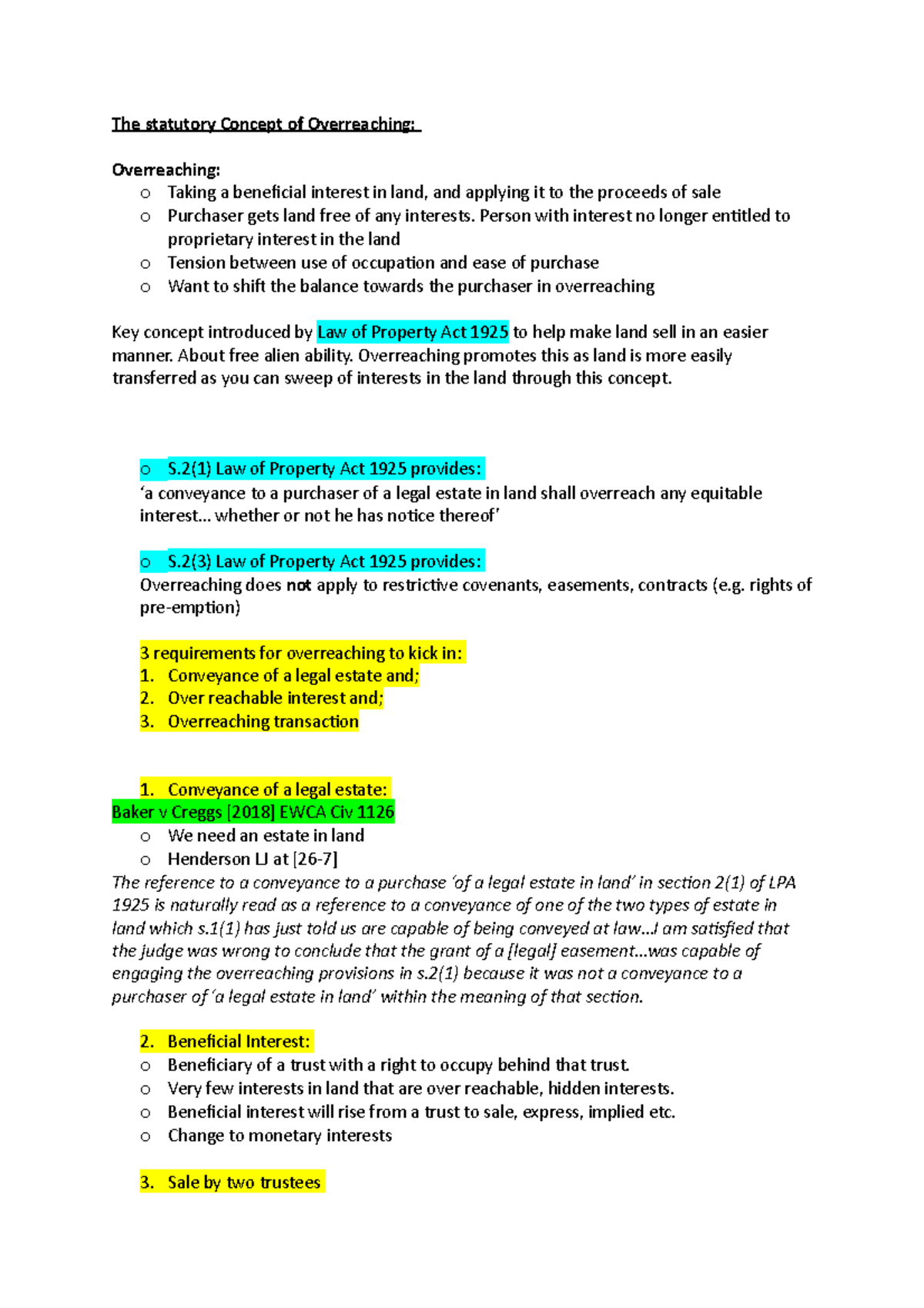 Notes on The statutory Concept of Overreaching - The statutory Concept ...